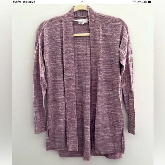 Lou & Grey | Sweaters | Lou Grey Light Weight Cardigan In Marled Purple ...